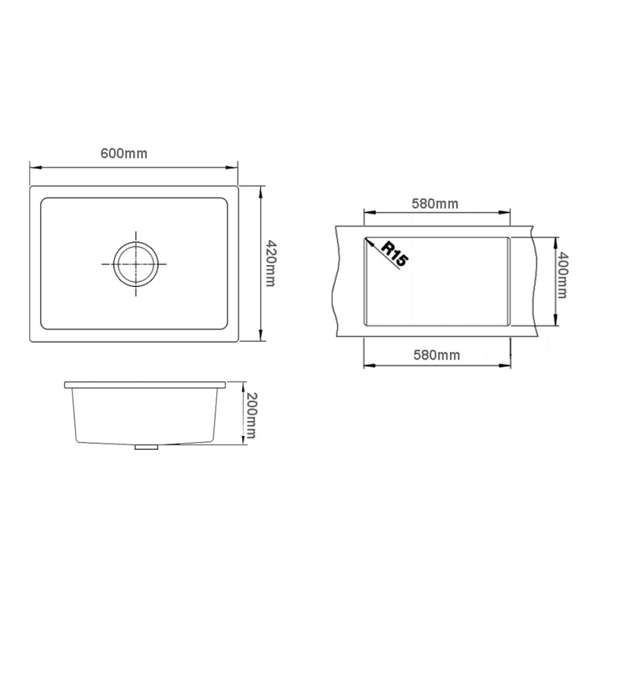 600L Granite Sink | Danish Building Supplies