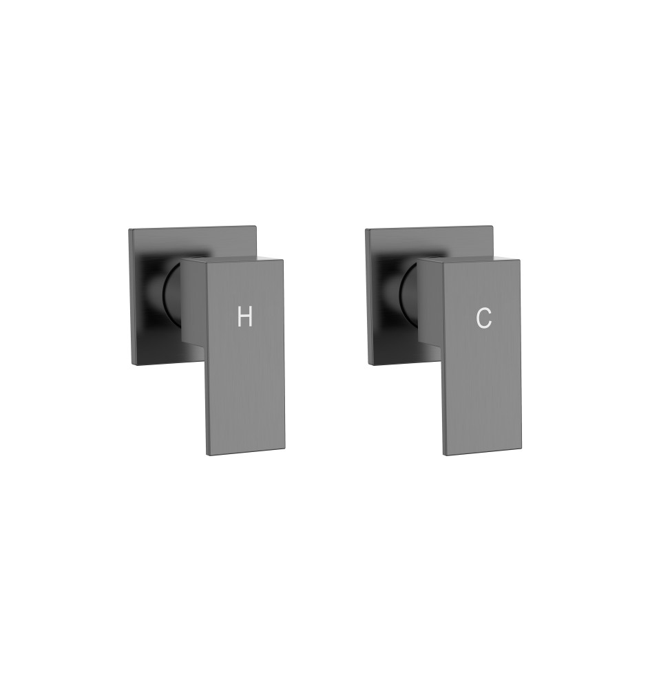 V10-GM GUNMETAL SQUARE SHOWER TAP SET