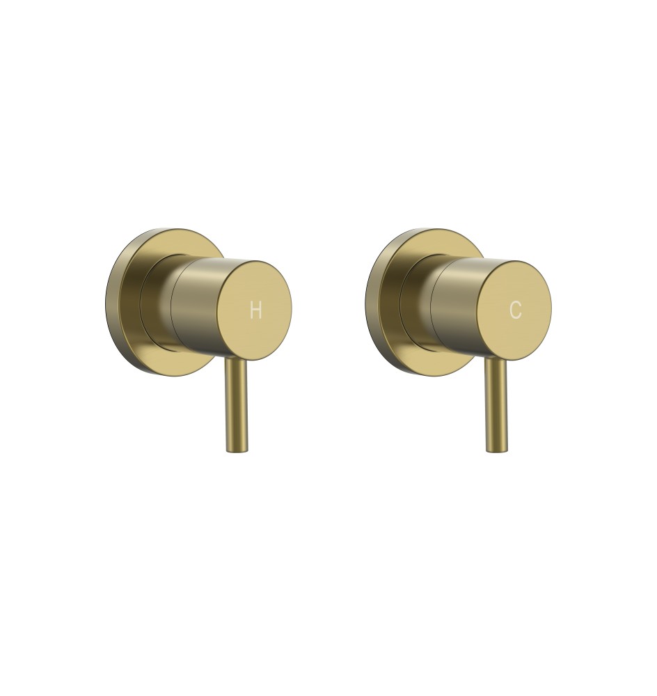 V09-BG Brushed Gold Round Shower Tap Set | Brass Body | Watermark ...