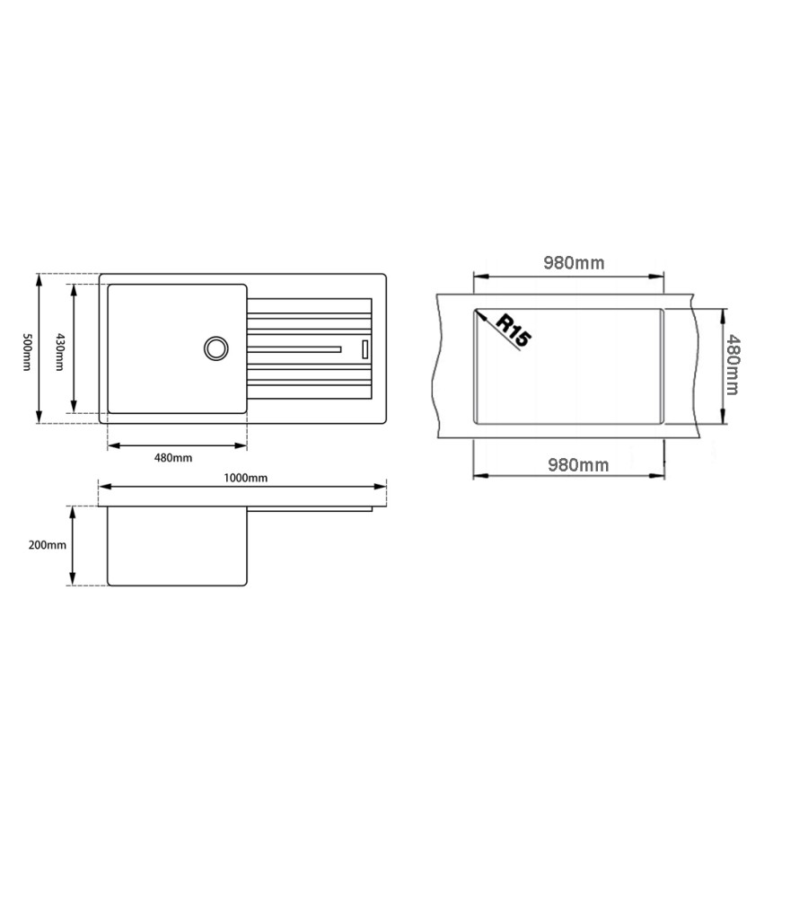 A100 Granite Sink With Drainer | Danish Building Supplies