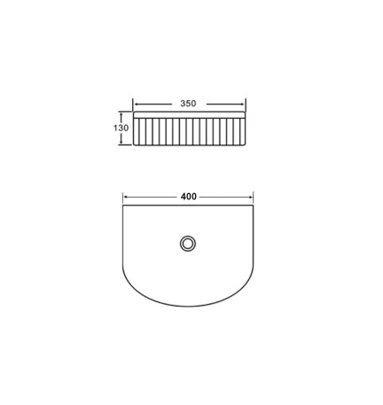 K3417 GLOSS WHITE FLUTED BASIN