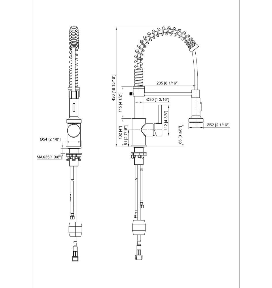 82H07S-MB Matte Black Spring Sink Mixer Pull Out | Danish Building Supplies