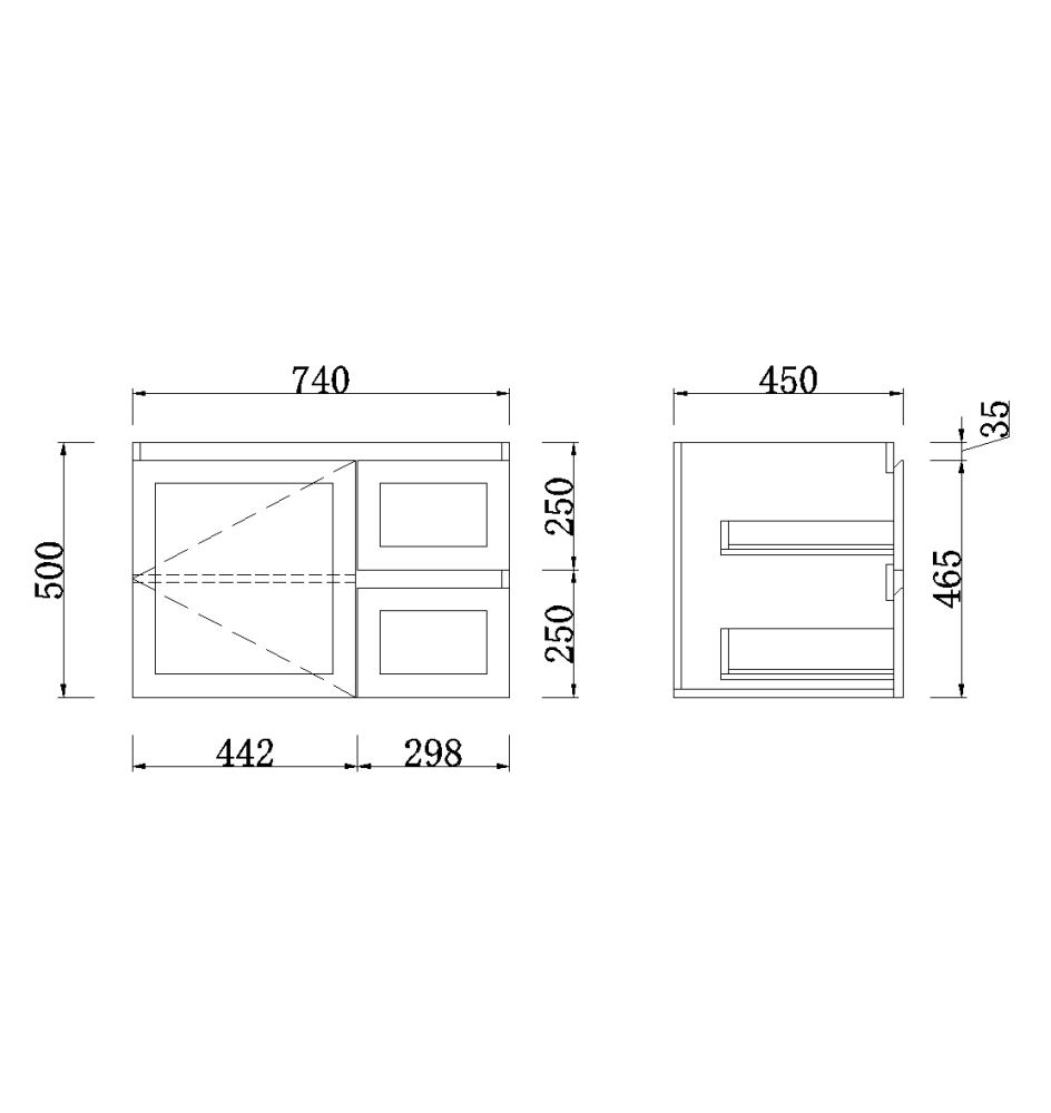 SKBA7546W SOFIA Wall Hung vanity MATTE WHITE Included Components ...