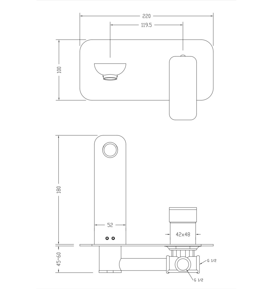 HD4003GM GUNMETAL BATHWALL MIXER | Danish Building Supplies